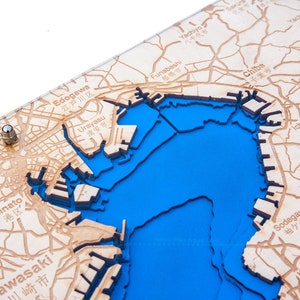 Tokyo Bay 東京湾 16"x 16", 3D Bathymetry-topographic / Wood Sea Art Map - Etsy