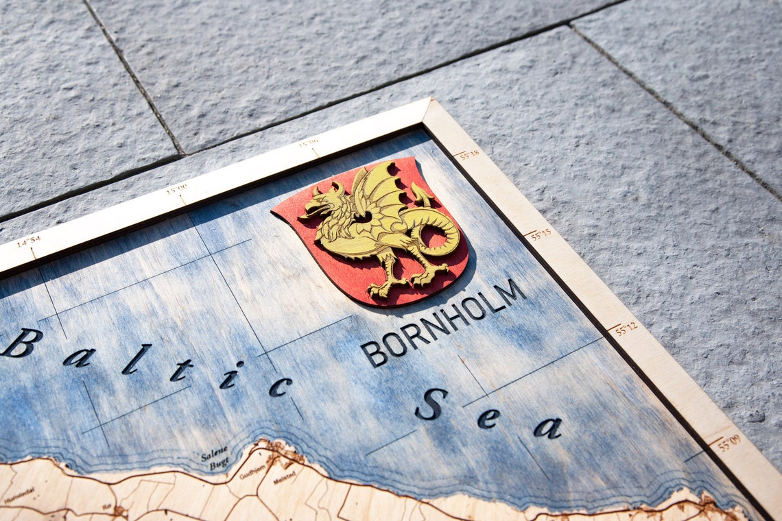 Bornholm Vintage Map / Danish Island Map / 20x24 - Etsy