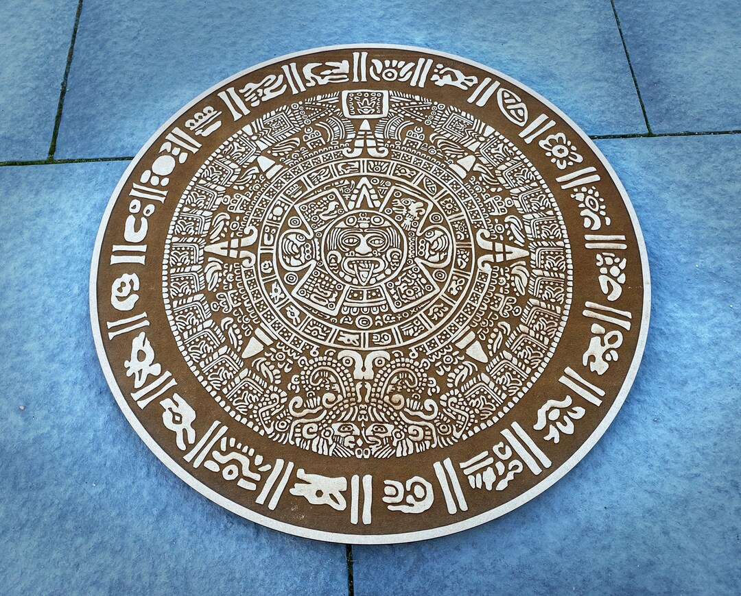 Ethnic Mayan Empire MDF Calendar - Laser Cut Engraved Piedra Del Sol or ...