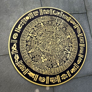 Ethnic Mayan Empire Black & Gold Wood Calendar - Laser Cut Engraved ...