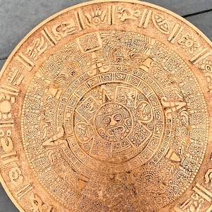 Mayan Empire Calendar | Real Copper - Ancient Piedra Del Sol Aztec Sun ...