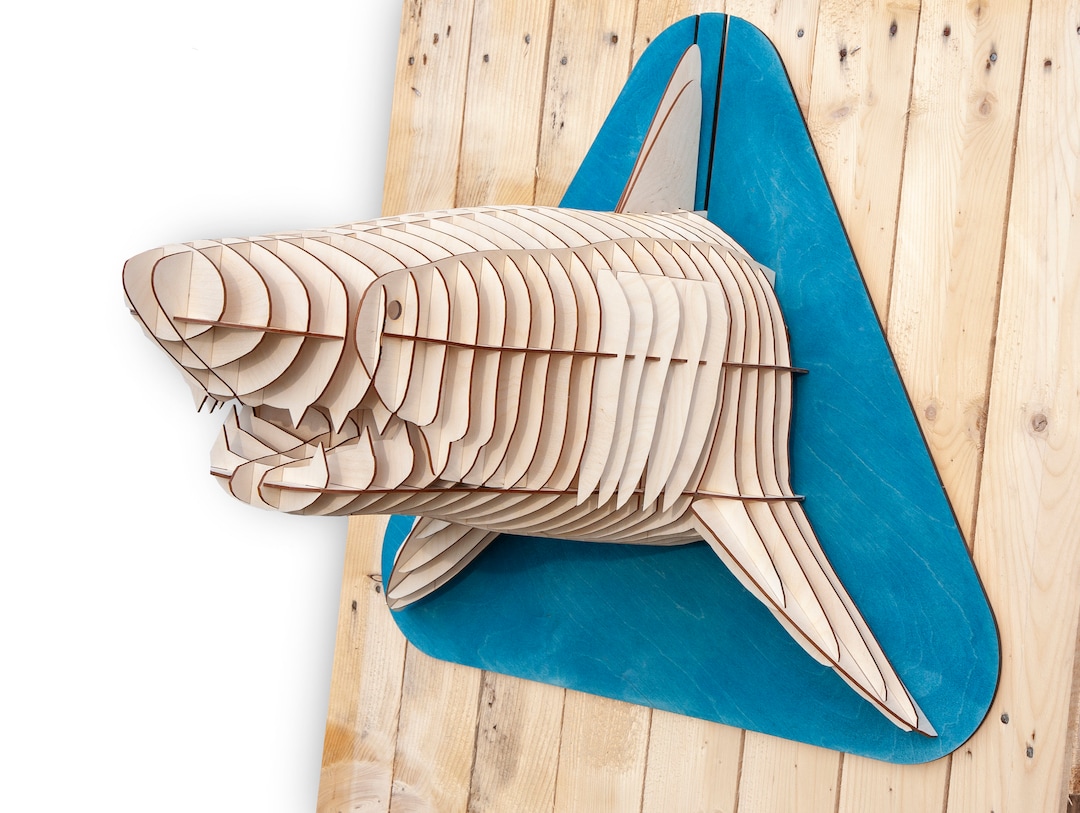 Wooden Shark Head 3D, Wood Shark Trophy - Home Decor, Animal Art - Etsy
