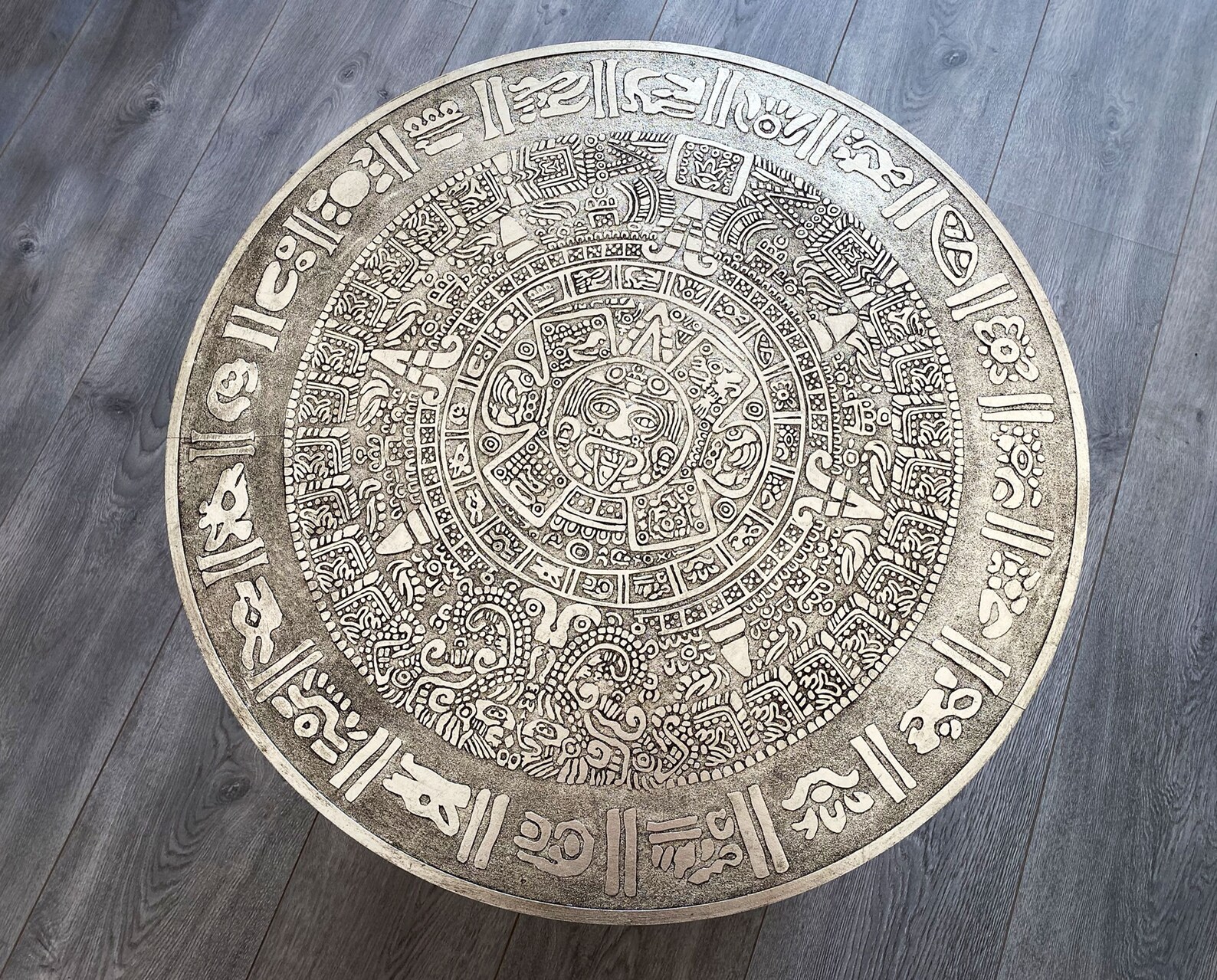 Mayan Empire Calendar Real White Platinum Gold Ancient | Etsy