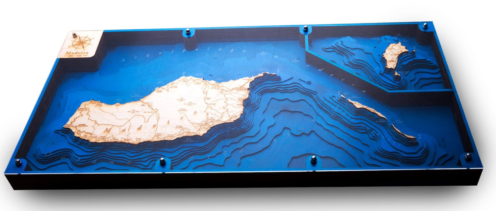 Madeira & Desertas Islands 12x 24 or 16x 32, 3D Bathymetry-topographic ...