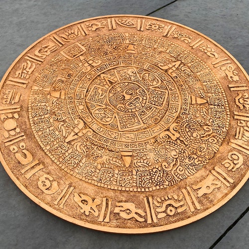 Mayan Empire Calendar Real 24K Gold Ancient Piedra Del Sol - Etsy
