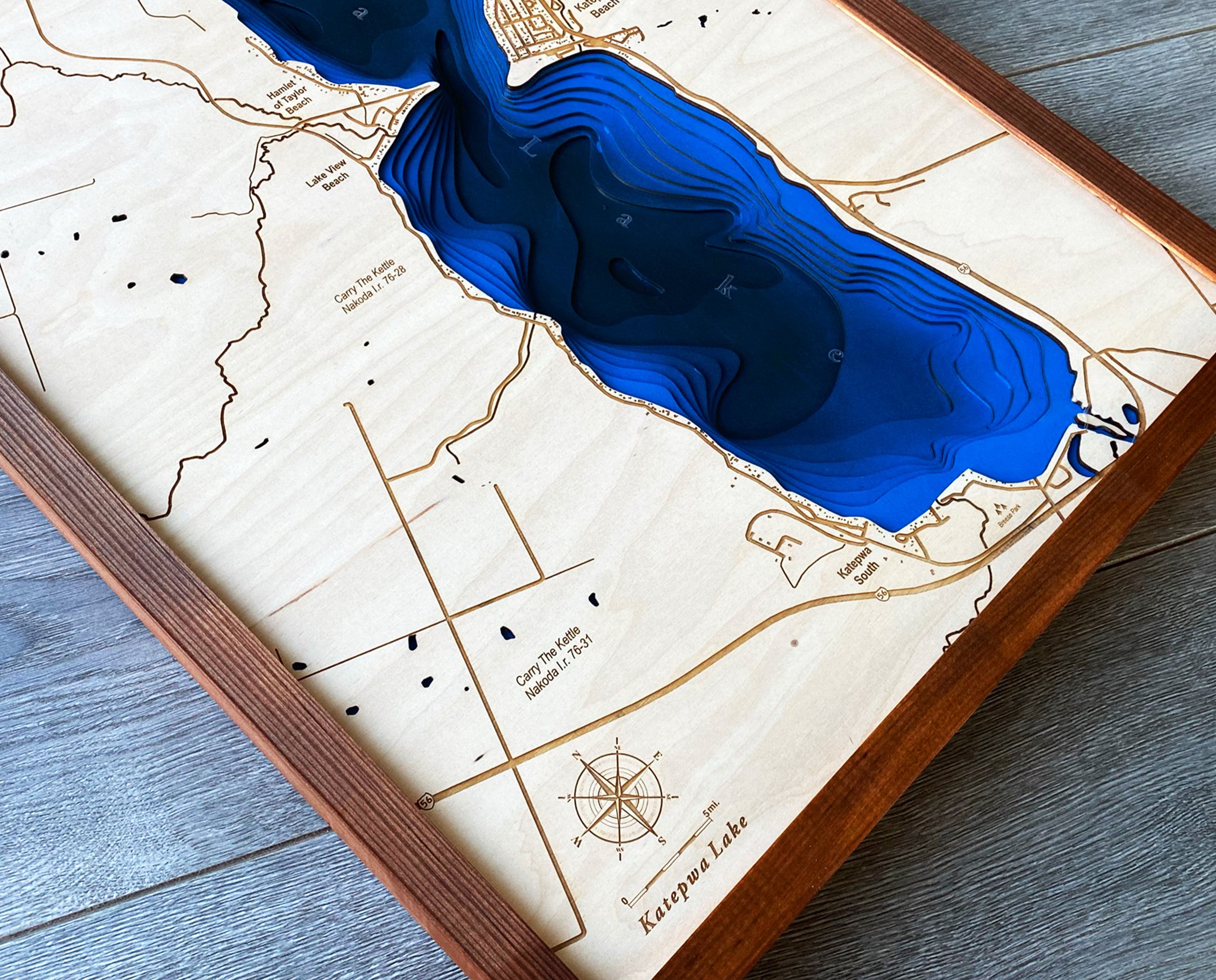 Katepwa Lake 3D Map 16x32 Inch 3D | Etsy