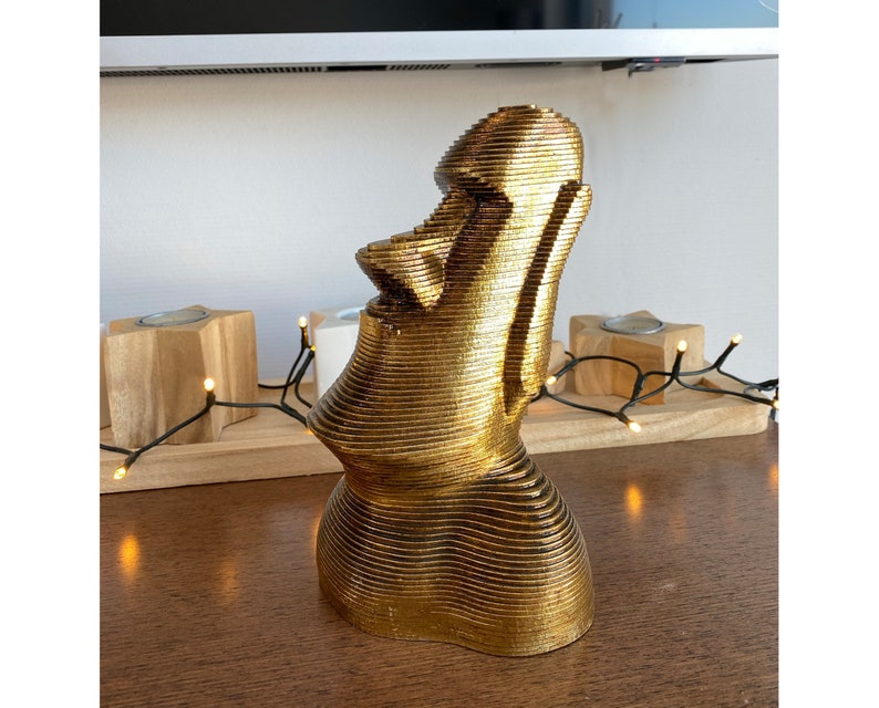 Moai Real Gold Easter Island Statue 24K Old Gold Head Statue - Etsy