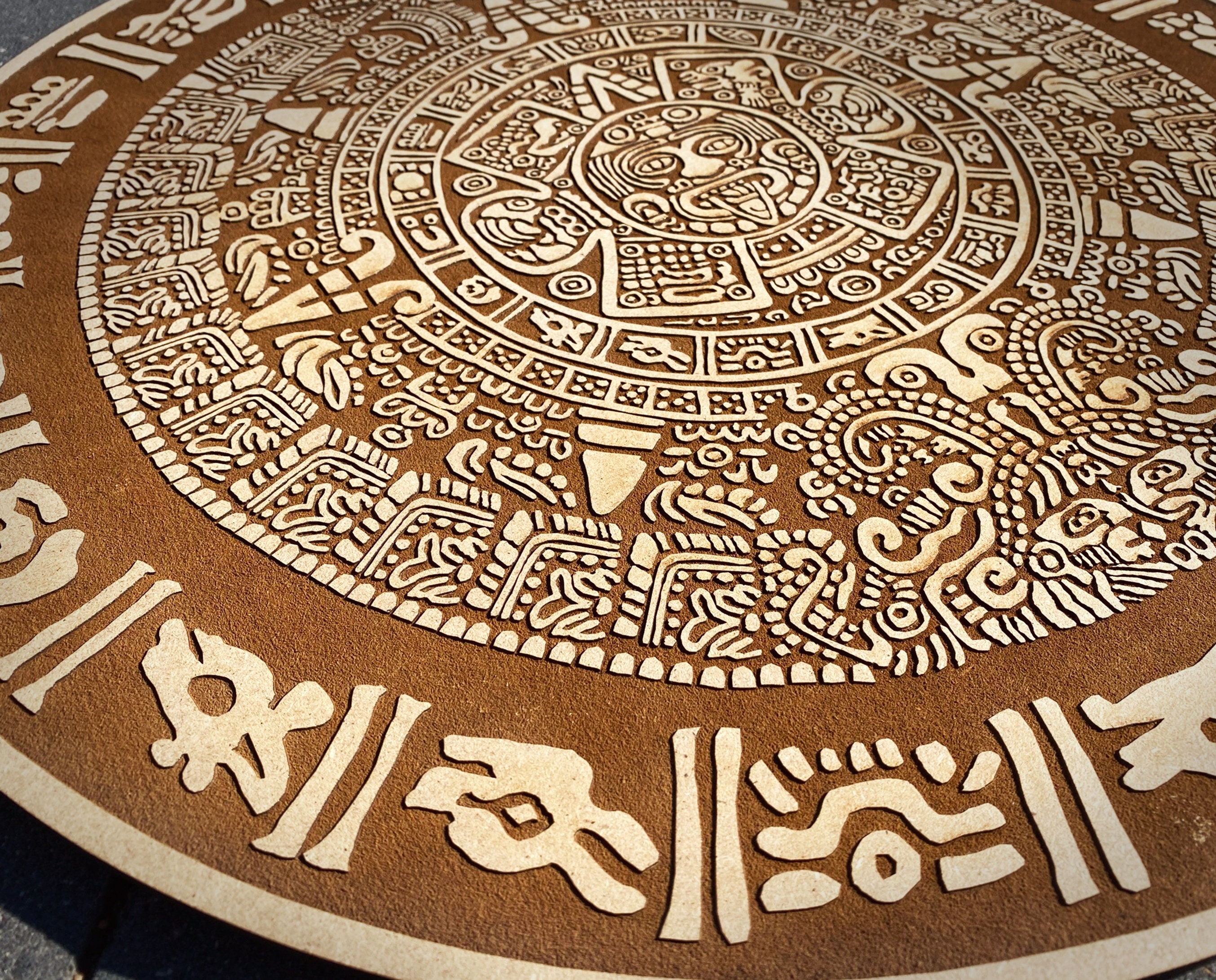 Ethnic Mayan Empire MDF Calendar Laser Cut Engraved Piedra | Etsy