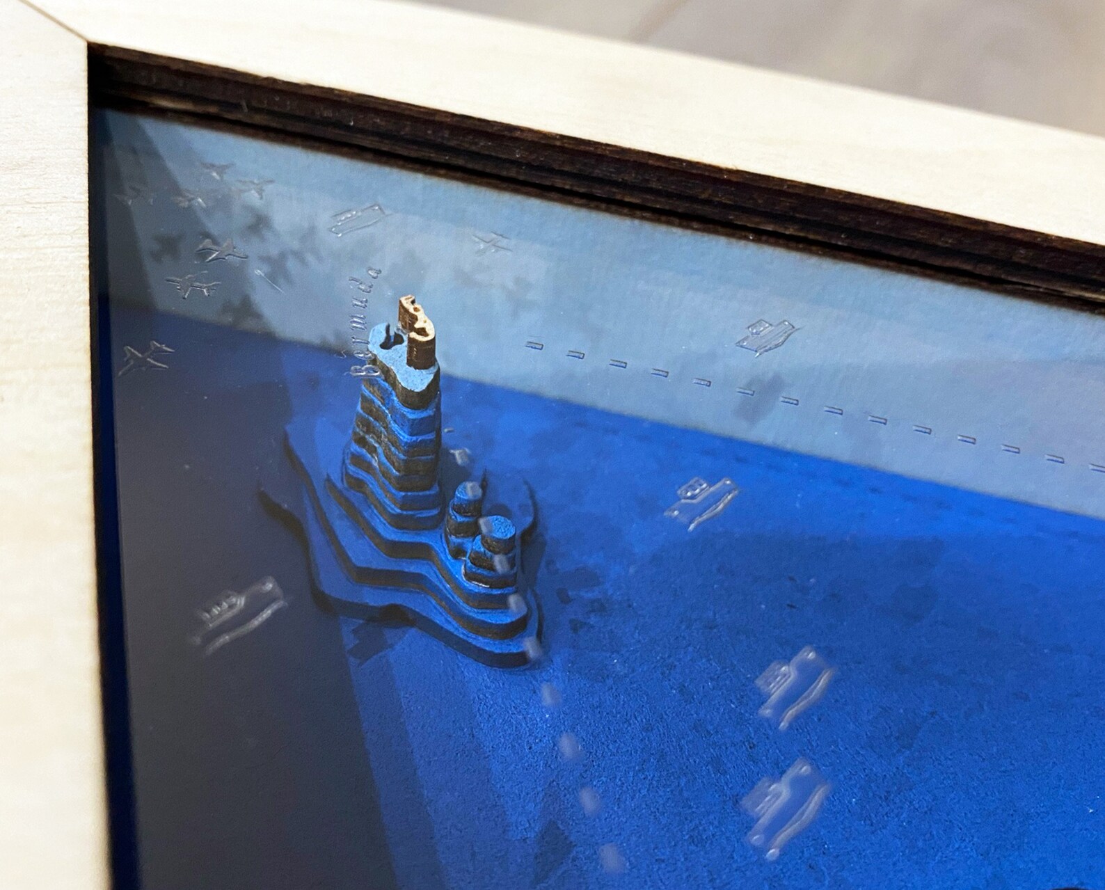 Bermuda Triangle 3D map / 3D bathymetry-topographic / Wood | Etsy