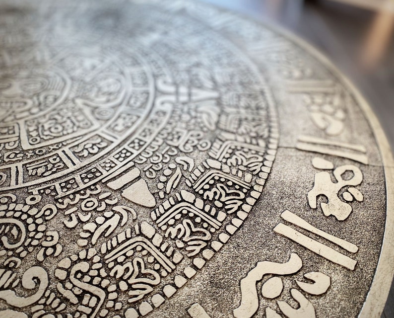 Mayan Empire Calendar Real White Platinum Gold Ancient | Etsy