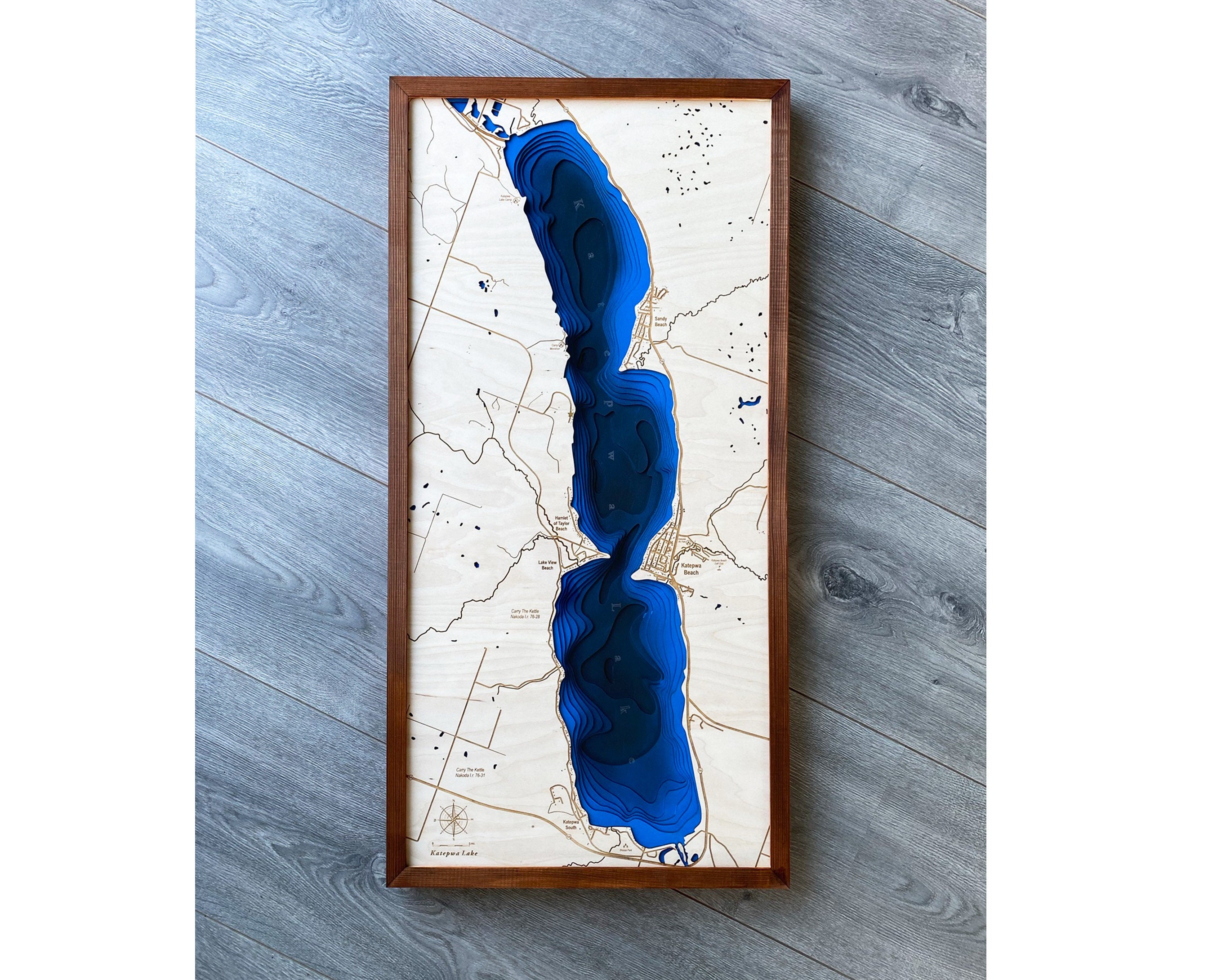Katepwa Lake 3D Map 16x32 Inch 3D | Etsy
