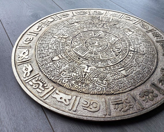 Mayan Empire Calendar Real White Platinum Gold Ancient | Etsy