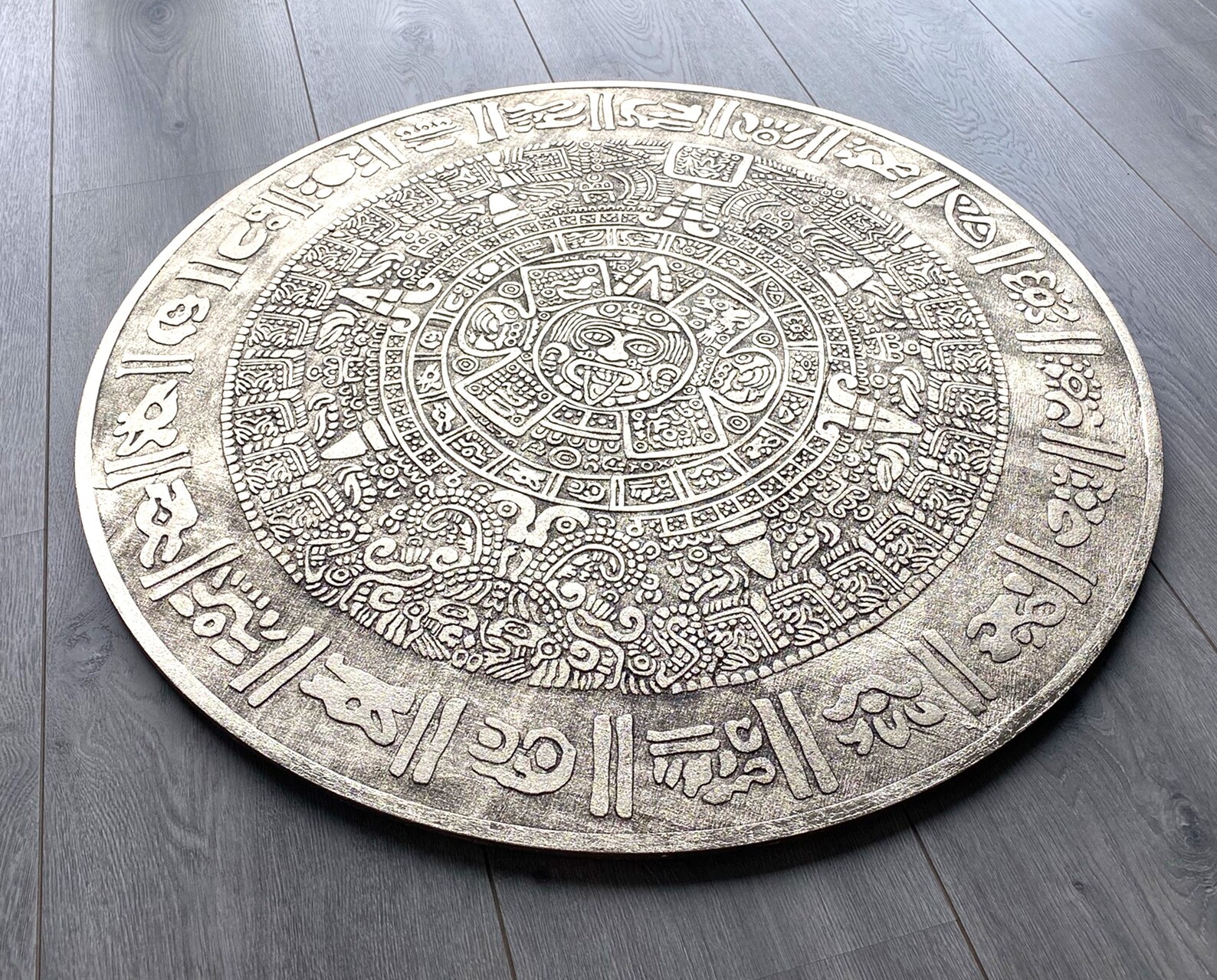 Mayan Empire Calendar Real White Platinum Gold Ancient | Etsy