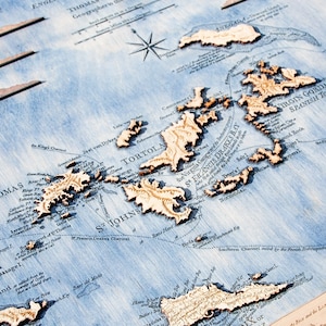Virgin Islands (BVI) Vintage Wooden Map 24"x 31" / 1775 Year ...