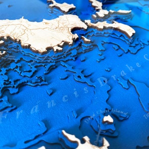 British Virgin Islands (BVI) Wooden Map – Engraved Bathymety ...