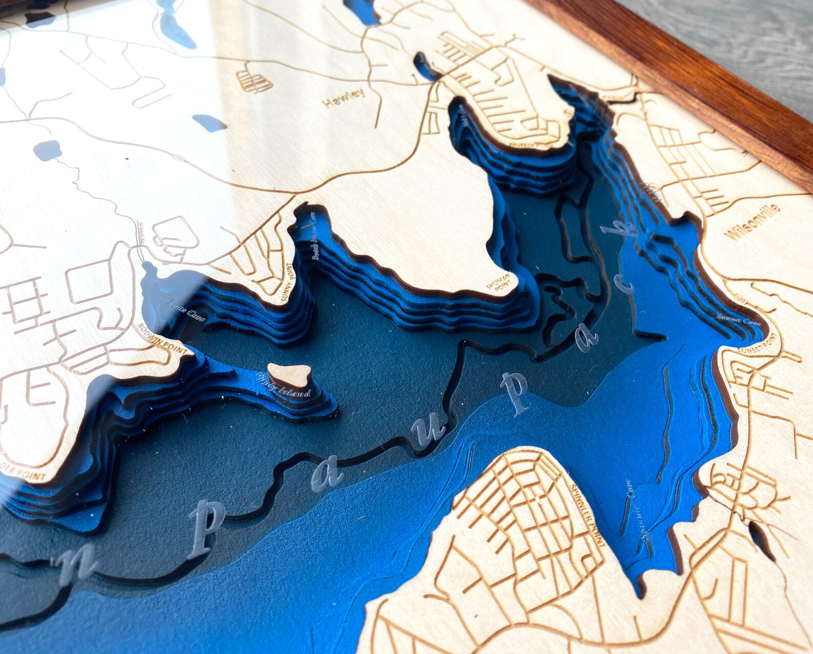 Wallenpaupack Lake Wooden Topographical Map Pennsylvania - Etsy UK