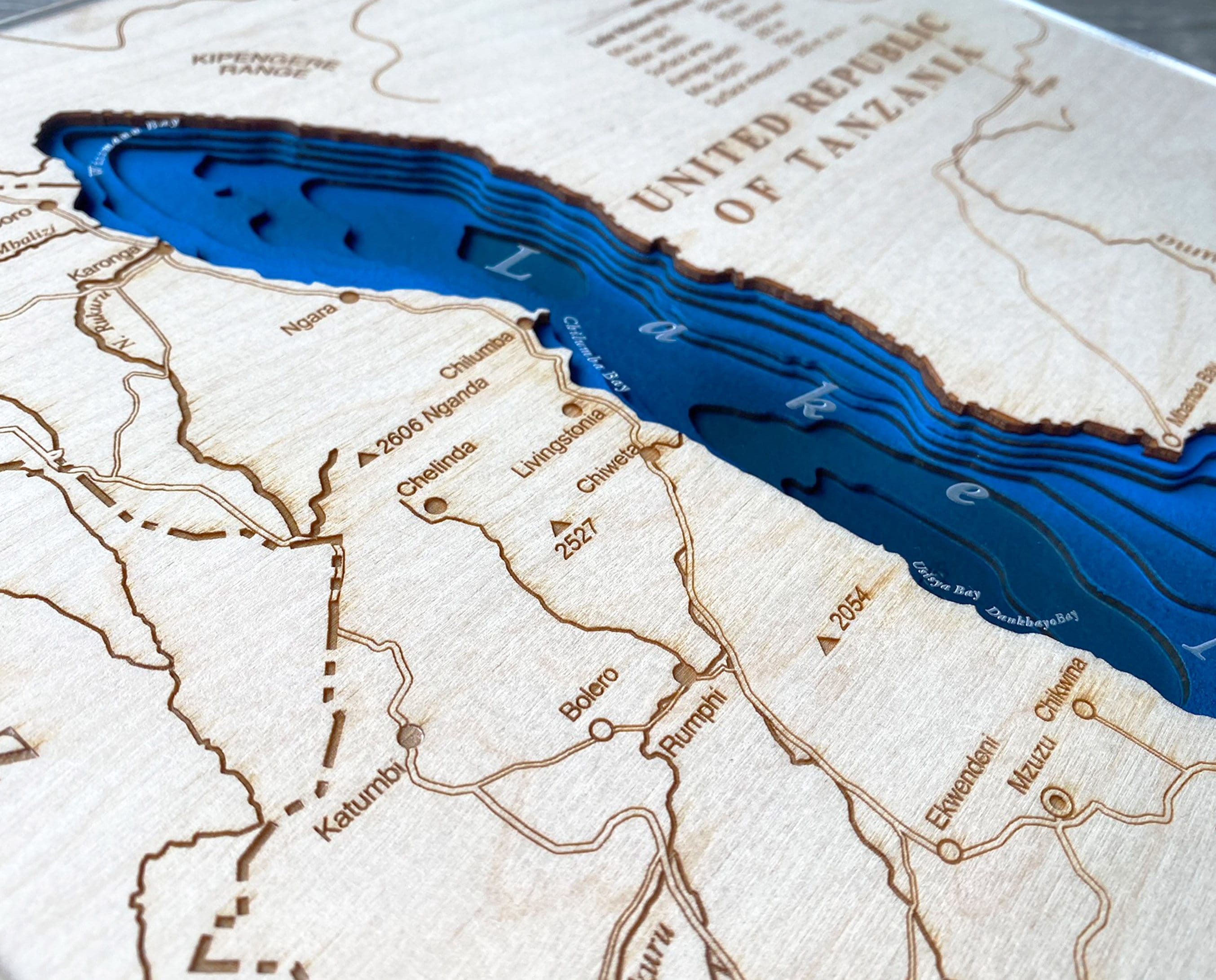 Malawi Lake Multi Layer Bathymetry Topographic Map Africa | Etsy