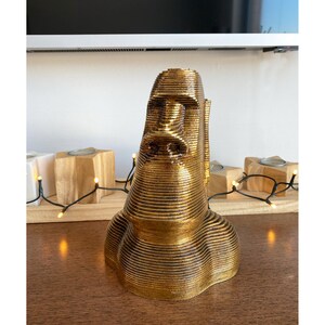 Moai Real Gold Easter Island Statue - 24K Old Gold Head Statue Creative ...