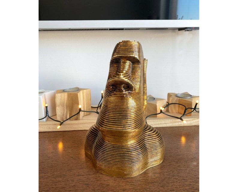 Moai Real Gold Easter Island Statue 24K Old Gold Head Statue - Etsy