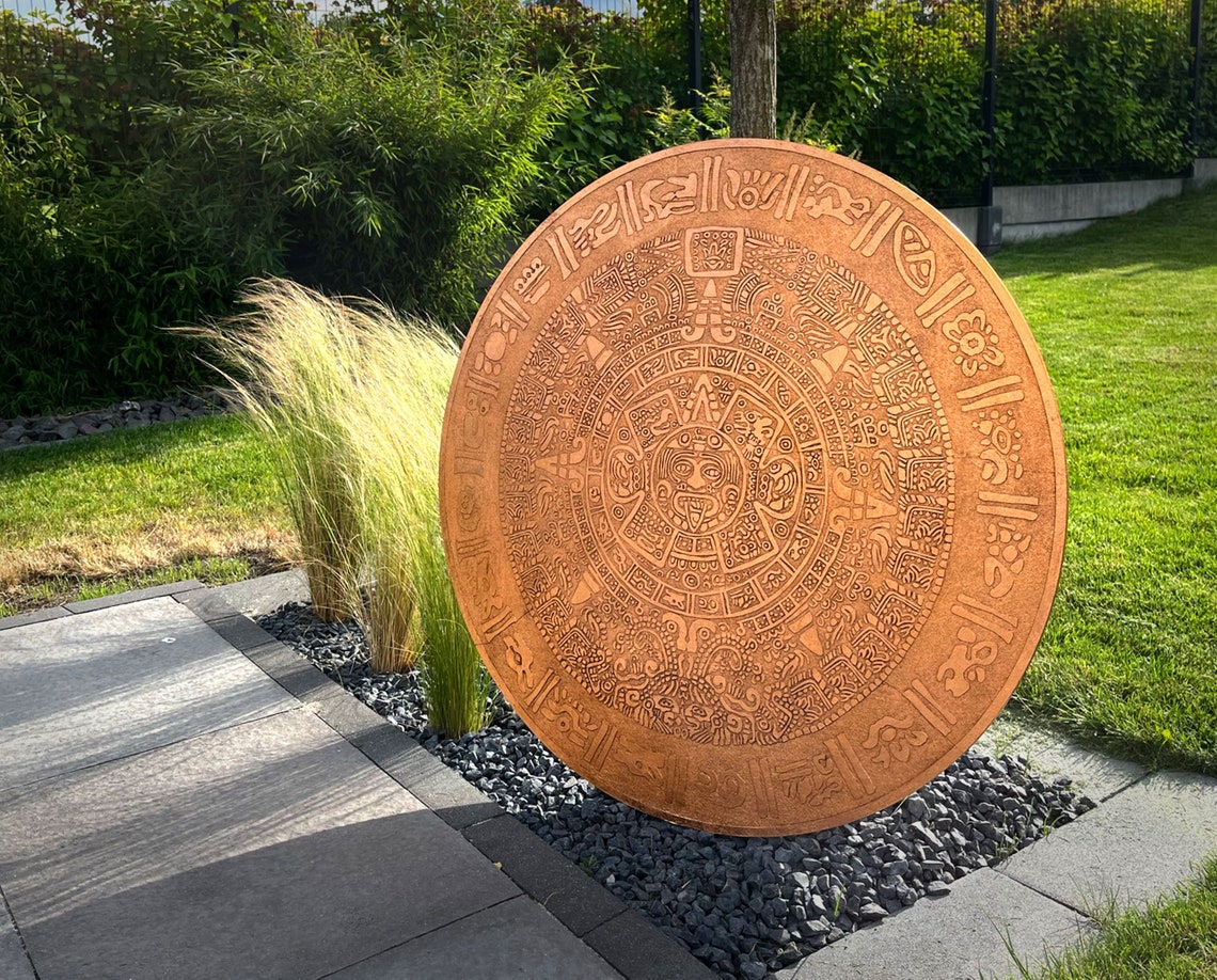 Mayan Empire Calendar Real Copper Ancient Piedra Del Sol - Etsy