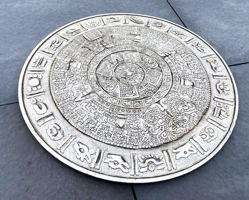 Mayan Empire Calendar Real White Platinum Gold Ancient | Etsy