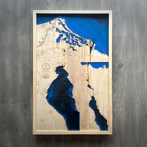 Suez Canal Map 16"x 32", 3D Bathymetry-topographic / Wood Sea Ocean ...
