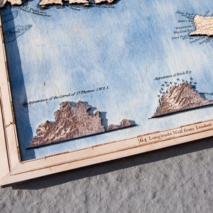 Virgin Islands (BVI) Vintage Wooden Map 24"x 31" / 1775 Year ...