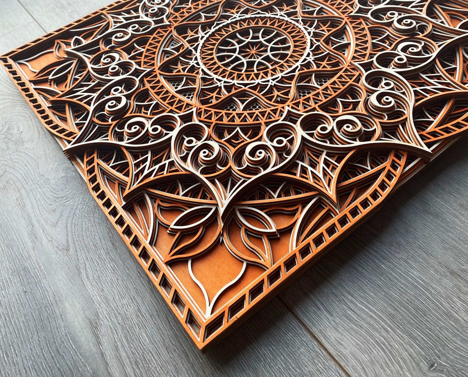 Multi Layer Orange Mandala Ethnic Wooden Wall Art Indian - Etsy Ireland