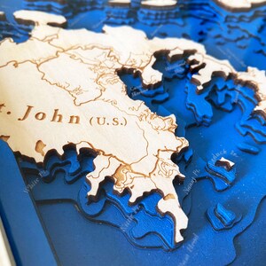 Handcrafted BVI Nautical Chart - British Virgin Islands 3D Wood Map - Etsy