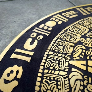 Ethnic Mayan Empire Black & Gold Wood Calendar - Laser Cut Engraved ...