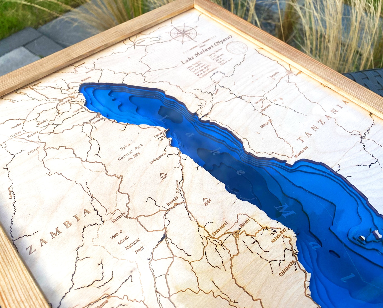 Malawi Lake Multi Layer Bathymetry Topographic Map Africa - Etsy