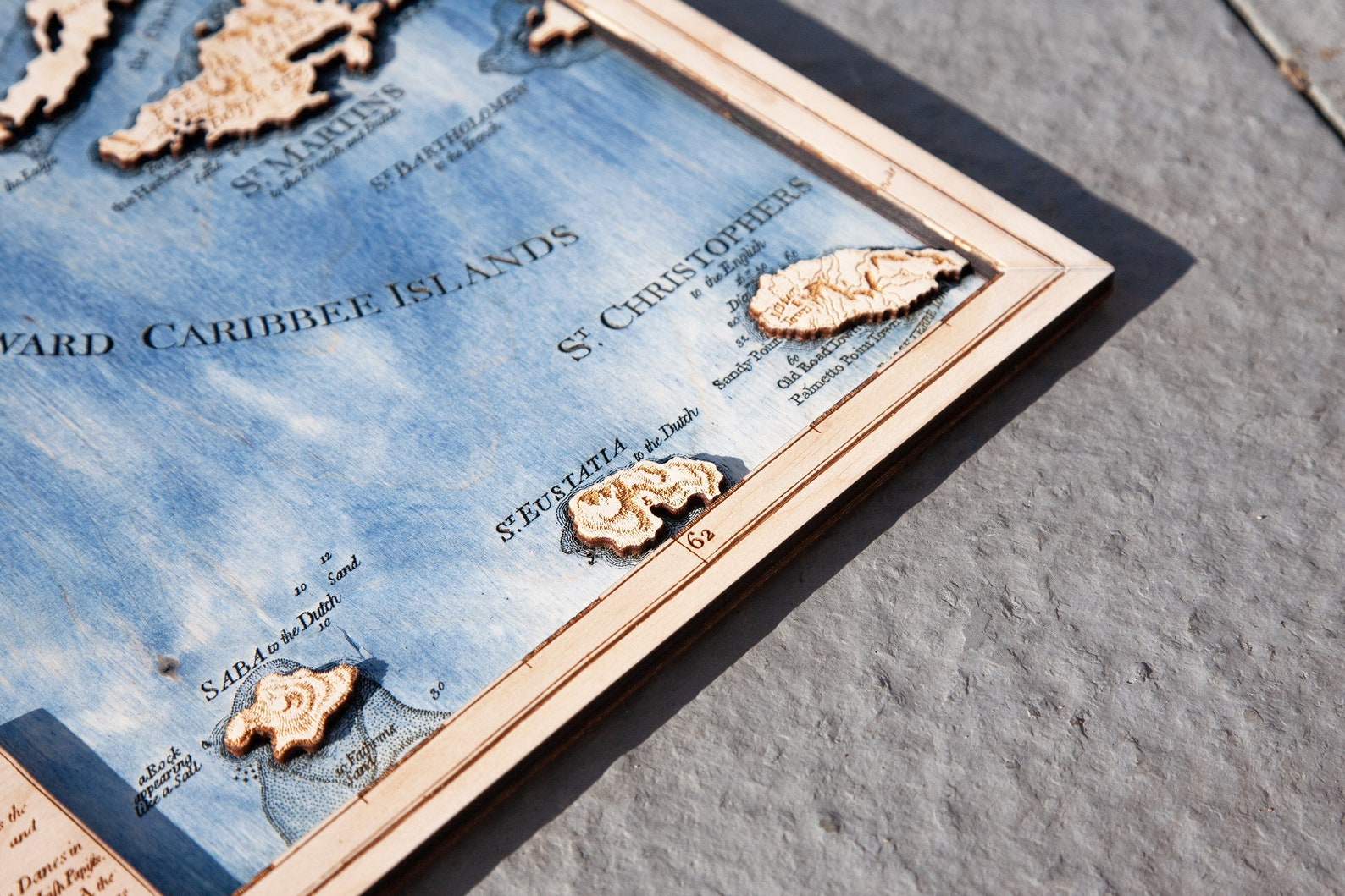 Virgin Islands (BVI) Vintage Wooden Map 24"x 31" / 1775 Year ...