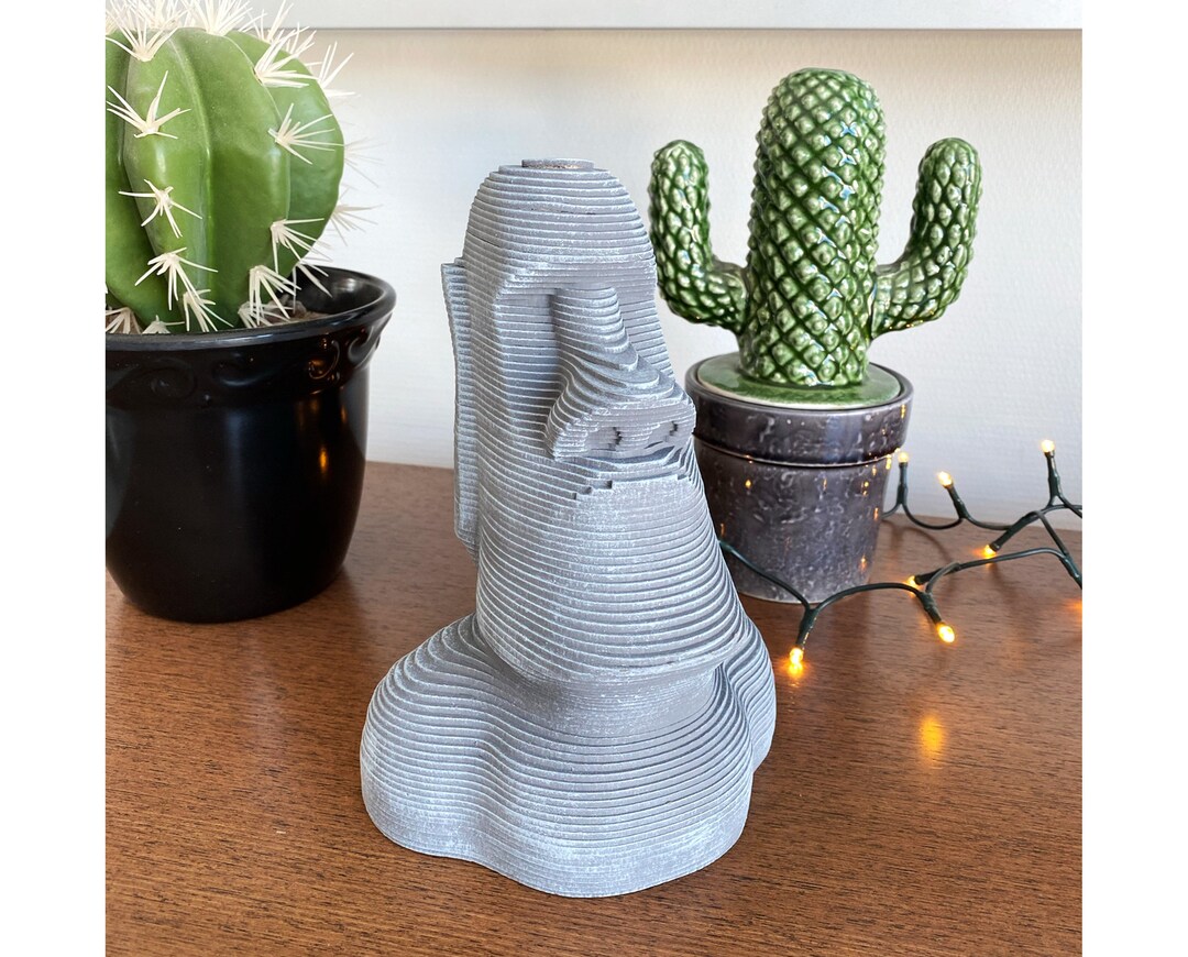 Moai Statue - Grey Painted / Easter Island / Statue / Head - Etsy