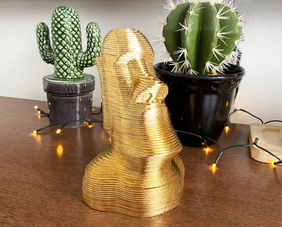 Moai Real Gold Easter Island Statue - 24K Pure Gold Head Statue ...