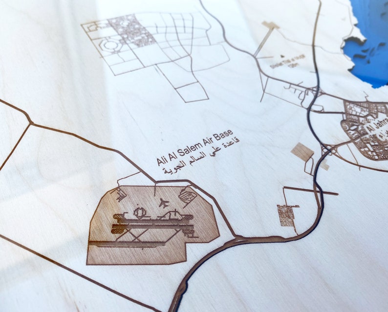 Kuwait Bay 32"x 16", 3D Bathymetry-topographic / Wood Sea Art Map - Etsy