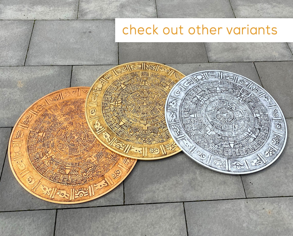 Mayan Empire Calendar Real Copper Ancient Piedra Del Sol - Etsy