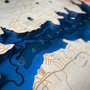 Wallenpaupack Lake Wooden Topographical Map - Pennsylvania Reservoir ...