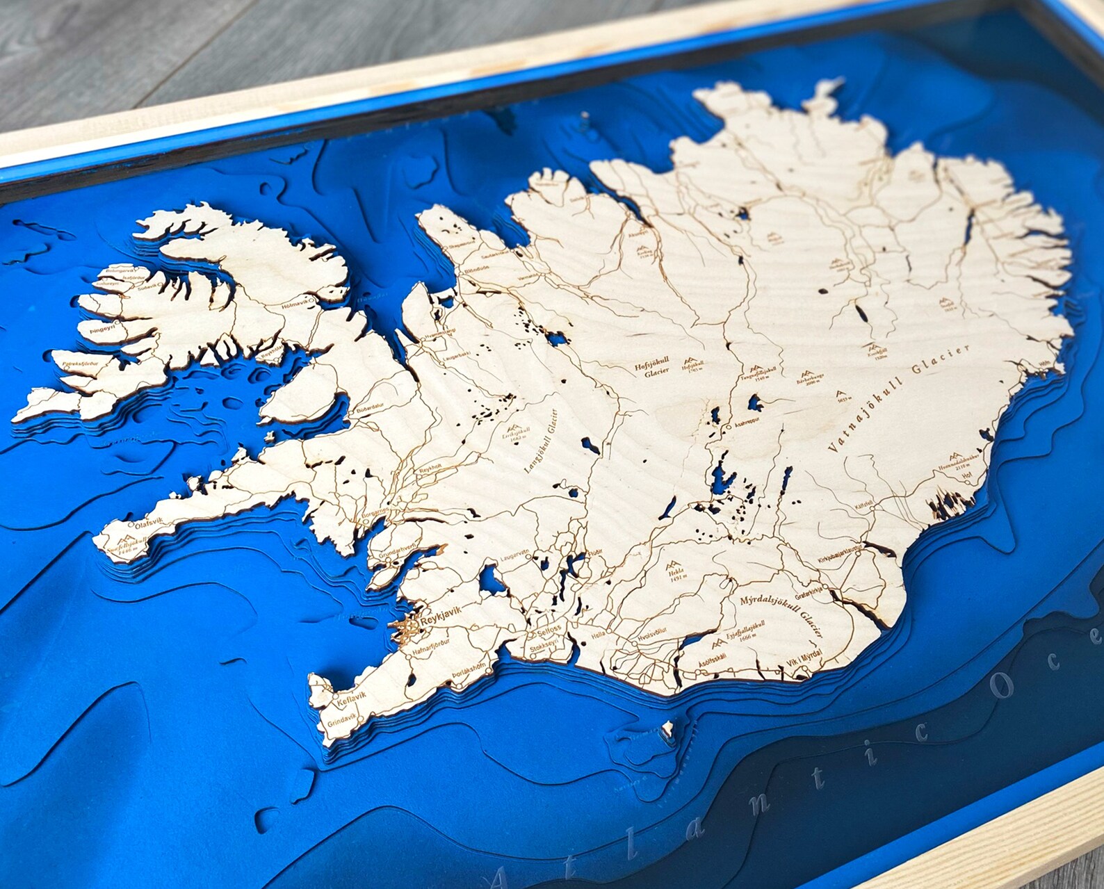 Iceland 3D Bathymetry Topographic Map Multi-layer Detailed | Etsy
