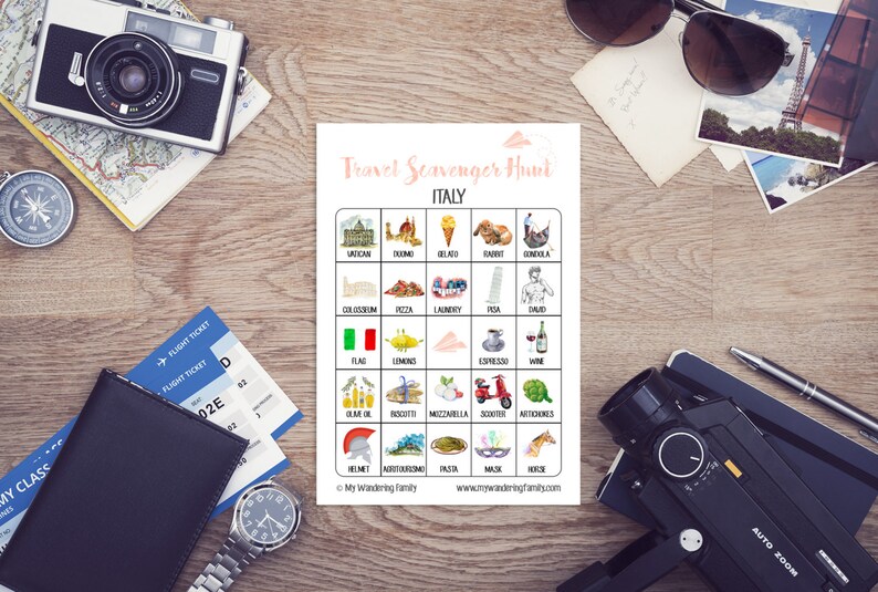 Italy Scavenger Hunt Game PRINTABLE Instant Download. Game for Kids and ...