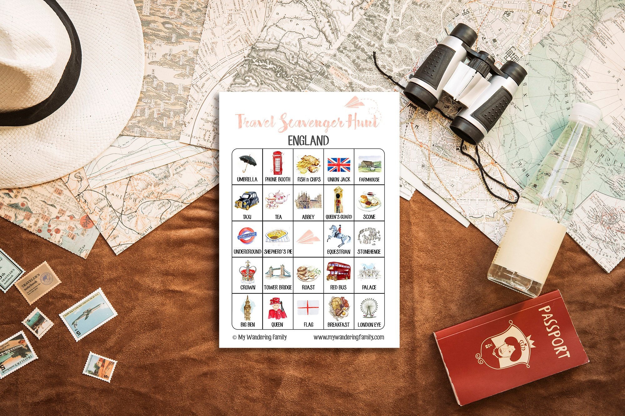 England Scavenger Hunt PRINTABLE Instant Download. Game for Kids and ...