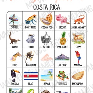 Costa Rica Scavenger Hunt Game PRINTABLE Instant Download. Game for ...