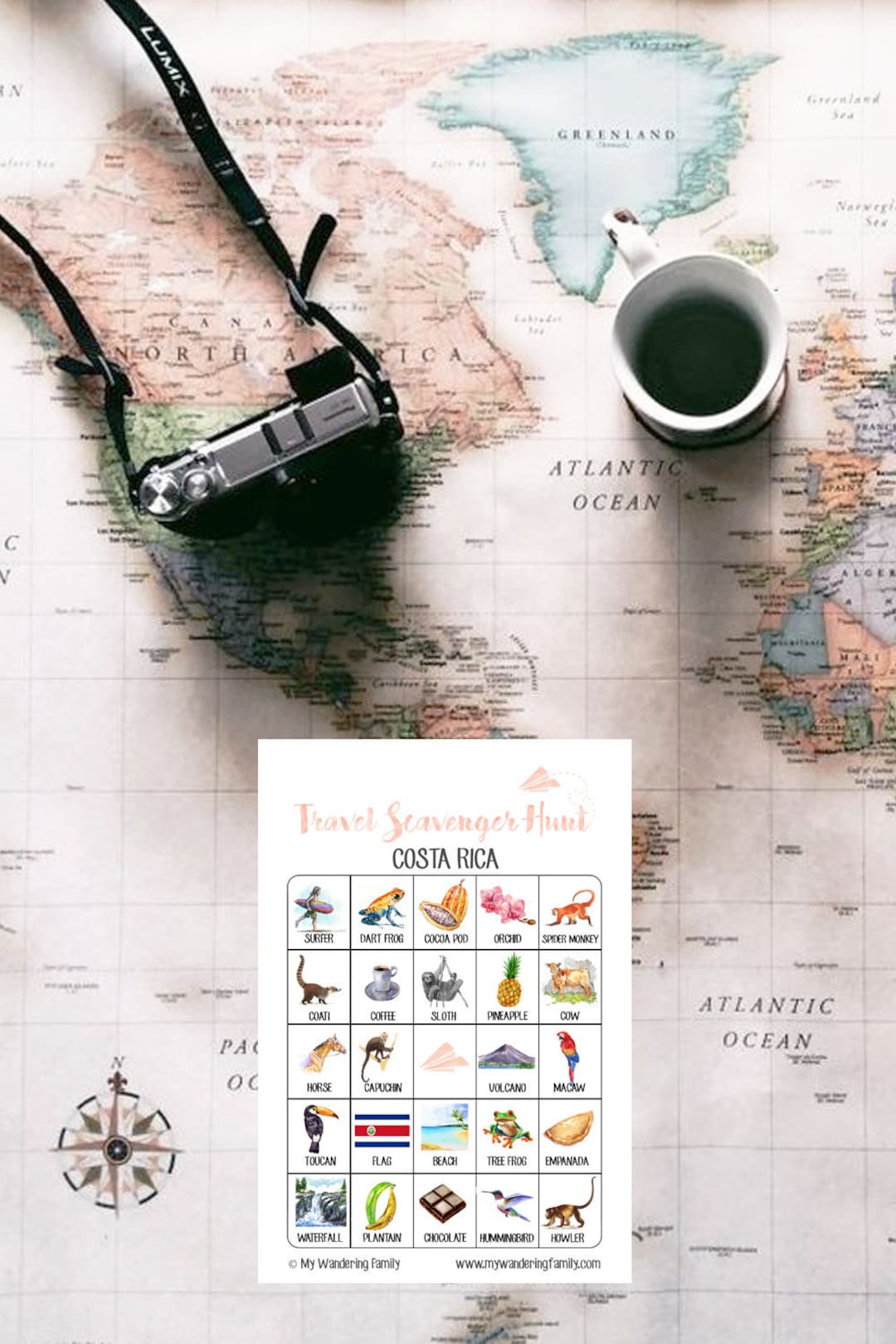 Costa Rica Scavenger Hunt Game PRINTABLE Instant Download. Game for ...