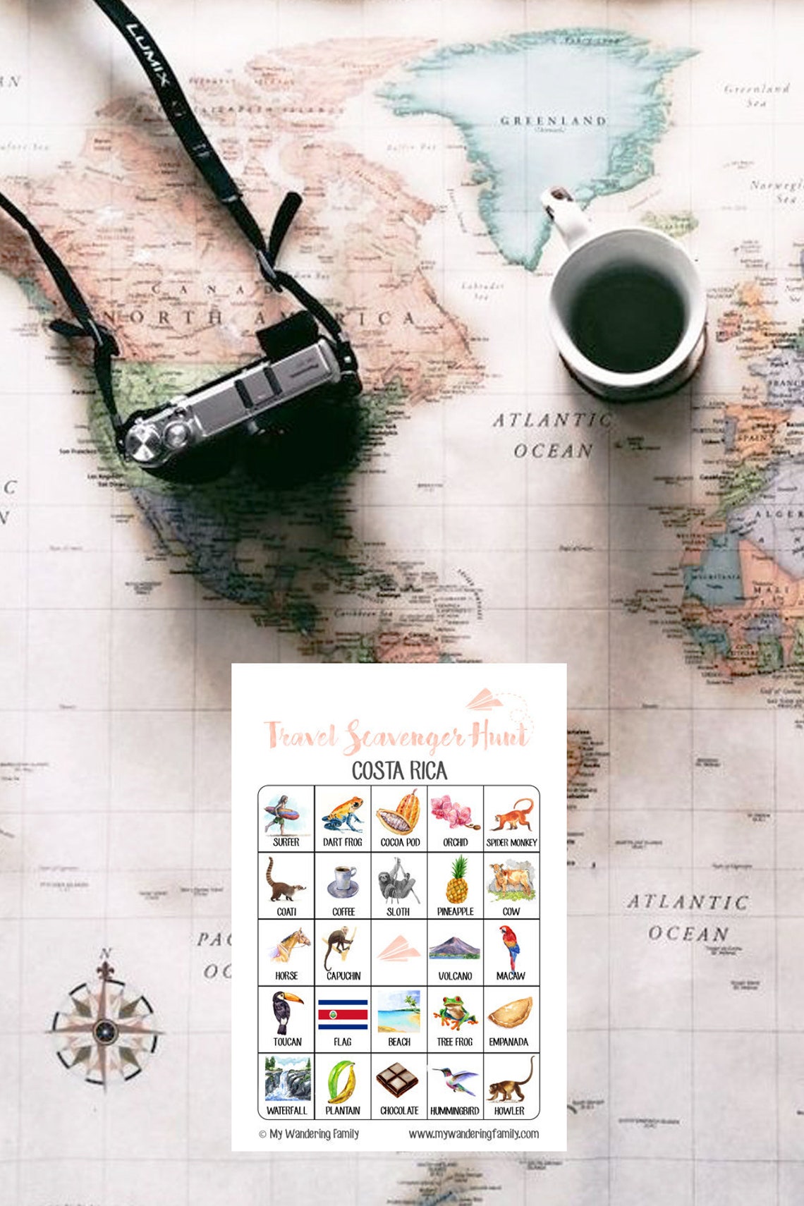 Costa Rica Scavenger Hunt Game PRINTABLE Instant Download. Game for ...