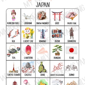 Japan Scavenger Hunt Game PRINTABLE Instant Download. Game for Kids and ...