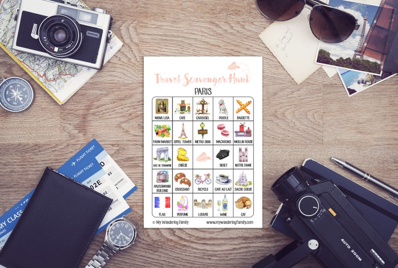 Paris Scavenger Hunt Game PRINTABLE Instant Download. Game for Kids and ...