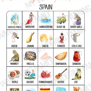 Spain Scavenger Hunt Game PRINTABLE Instant Download. Game for Kids and ...