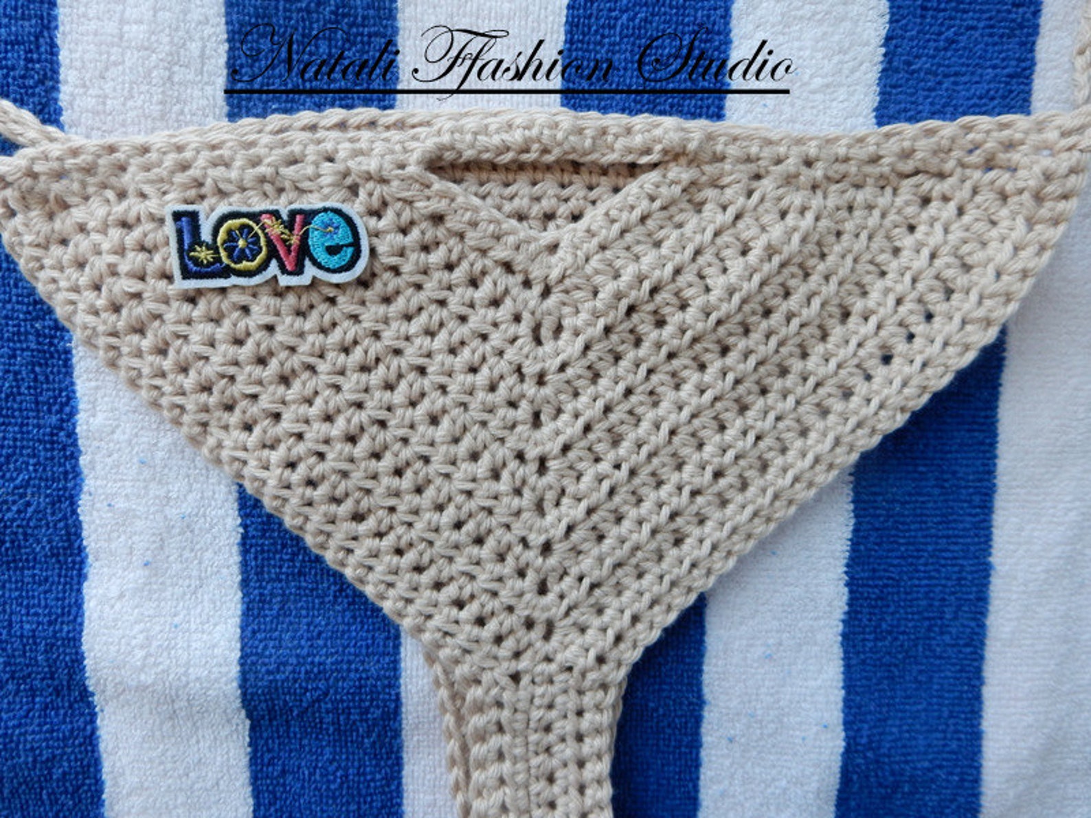 Ganchillo bikini traje de baño brasileña crochet bikini inferior tamaño ...