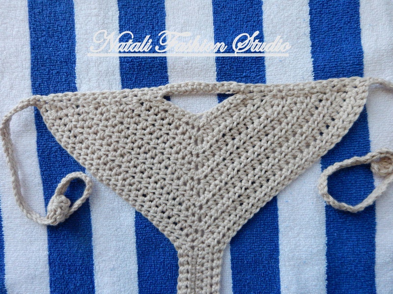 Ganchillo bikini traje de baño brasileña crochet bikini inferior tamaño ...