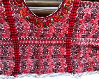 Vintage Huipil From Chichi in Rich Colors Red Purple Burgundy | Etsy