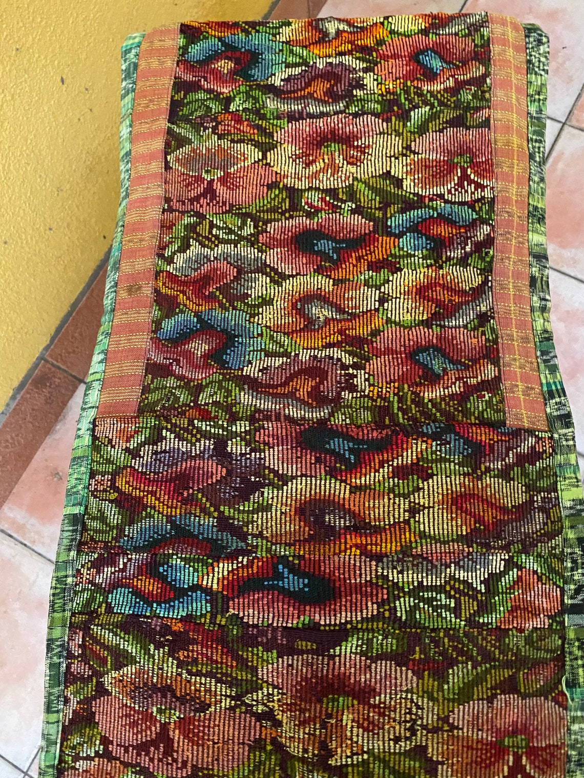Table runner made of three upcycled huipil from Guatemala | Etsy